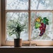 Grapes on the Vine Stained Glass Window Cling Beautiful Flower Window ...