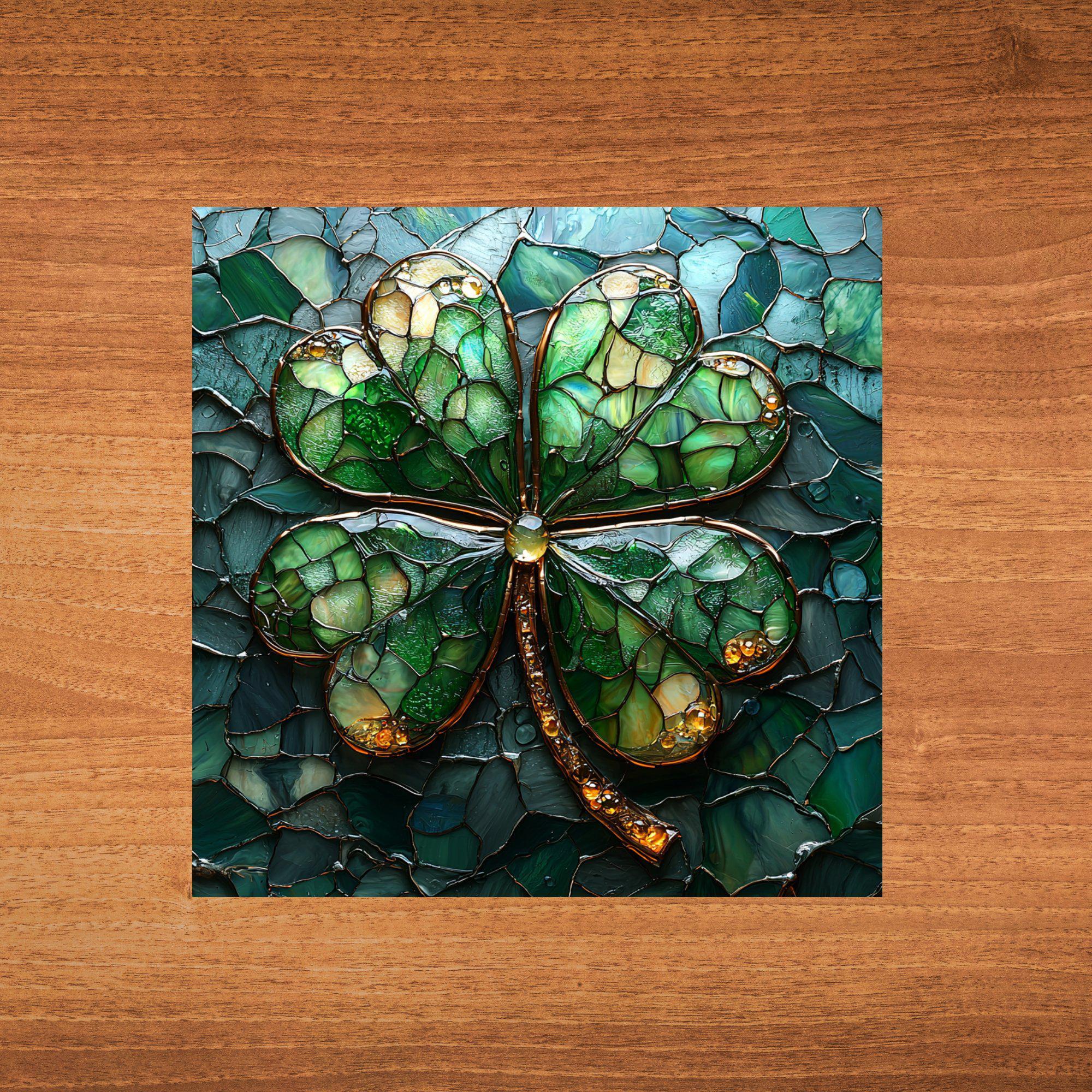 Shamrock Ceramic Art Tile Artful Bookshelf Book Nook Wall Decor Gift ...