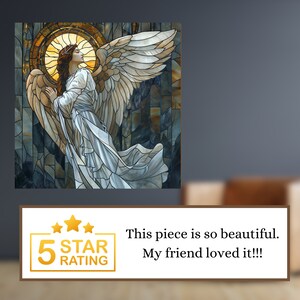Angel Ceramic Wall Art Decorative Tile Unique Home Decor Stained Glass ...