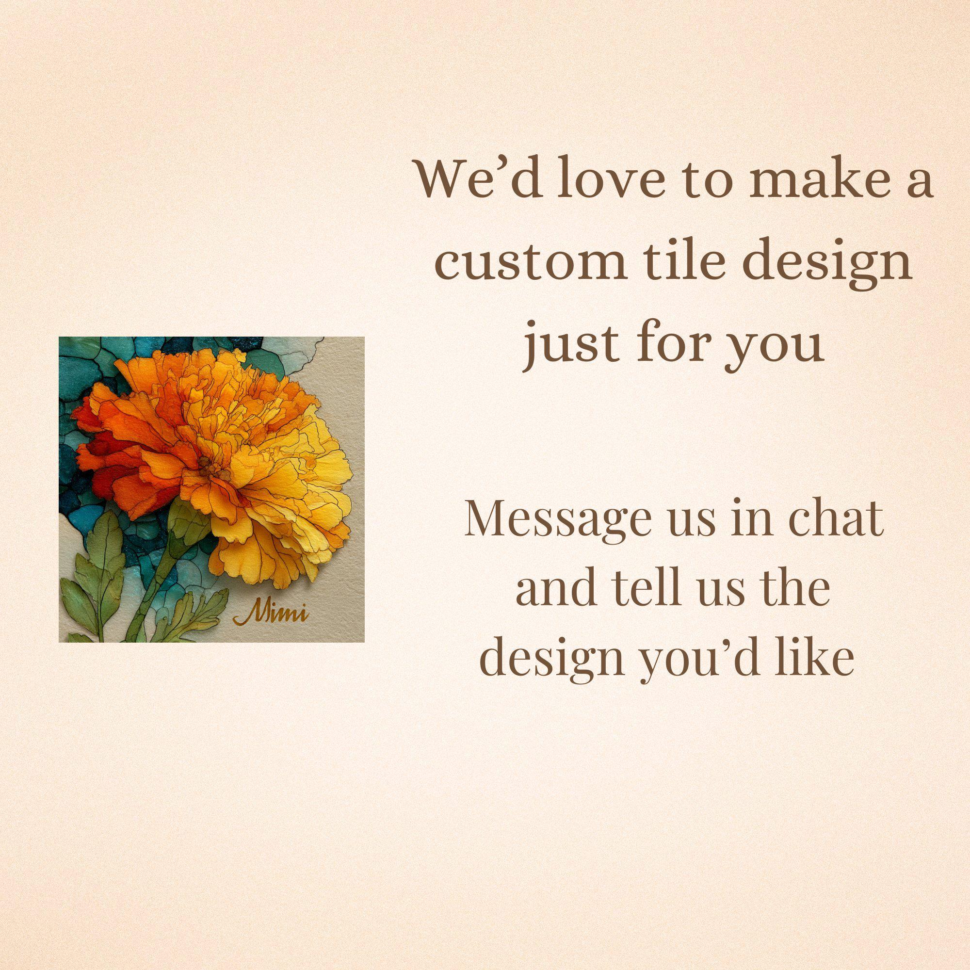 Mom October Marigold Ceramic Art Tile Customized With Birth Month ...