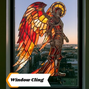 Angel Stained Glass Window Cling Religious Art Christian Art Faux ...