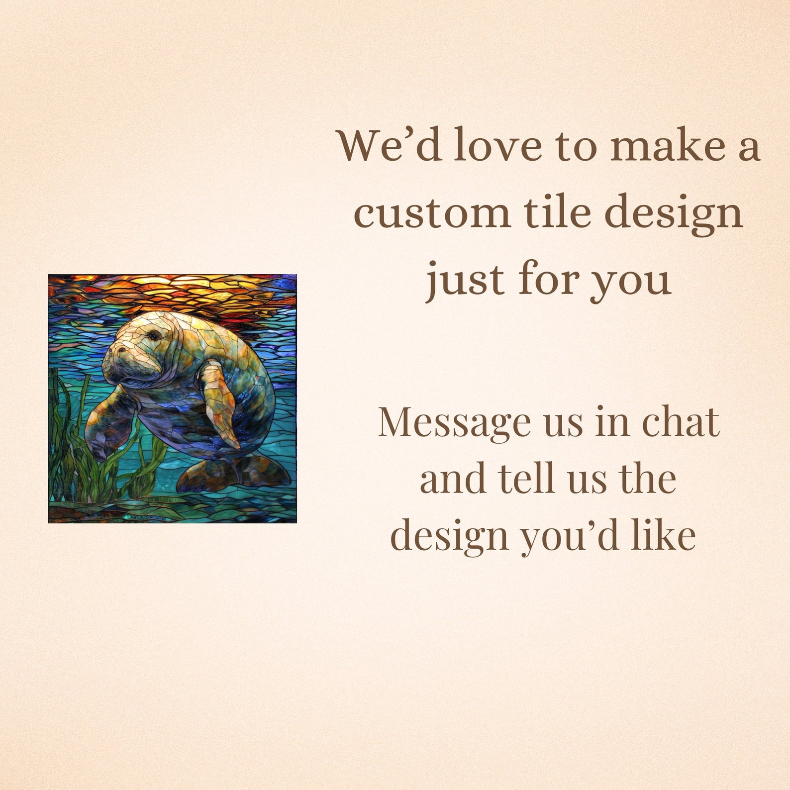 Manatee Stained Glass Look Art on Glossy Ceramic Tile Tileful Artful ...