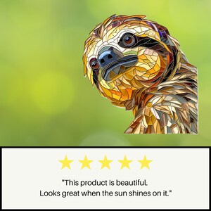 Sloth Stained Glass Window Cling Window Sticker Decal - No Adhesive ...