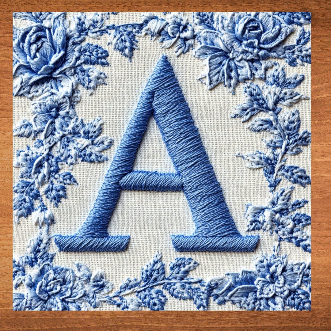 A Letter Monogram Ceramic Art Tile Grandmillennial Style Decor Home Art ...