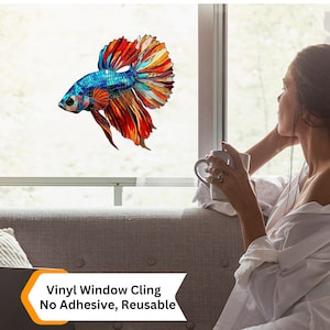 Betta Fish Stained Glass Window Cling Window Sticker Decal - No ...
