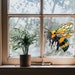 Bumblebee Stained Glass Window Cling Decal Sticker Window Film Reusable ...