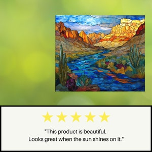 Big Bend National Park Stained Glass Window Cling Decal Sticker Vinyl ...