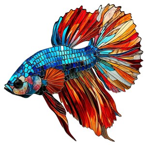 Betta Fish Stained Glass Window Cling Window Sticker Decal - No ...