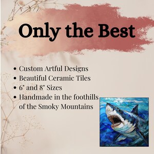 Shark Stained Glass Look Art on Glossy Ceramic Tile Tileful Artful ...
