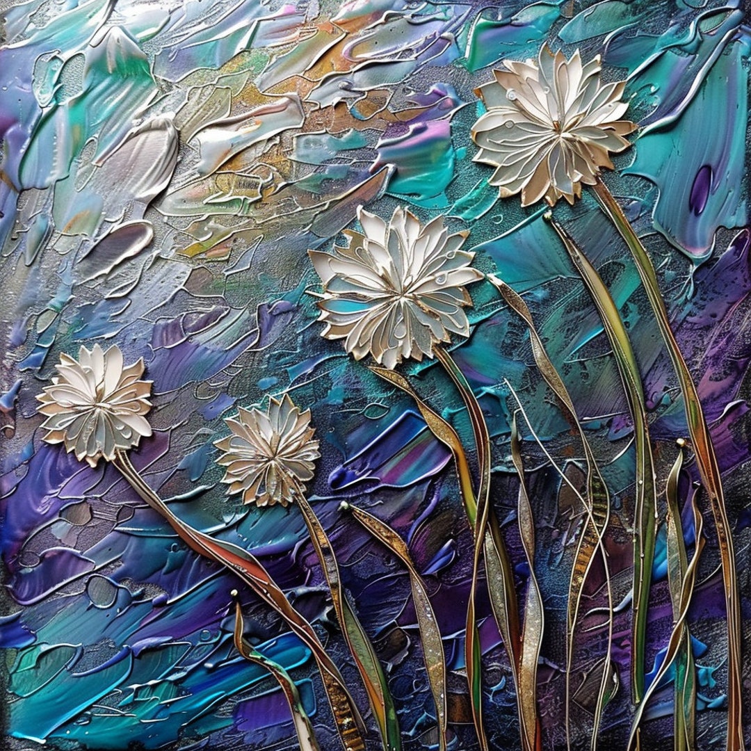 Dandelion Stained Glass Look Art on Glossy Ceramic Decorative Tile Gift ...