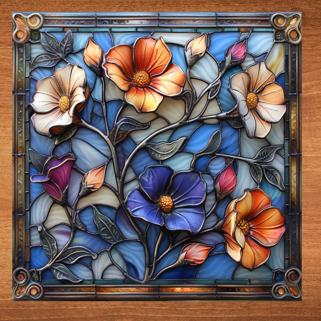 Cosmos Ceramic Art Tile Art Nouveau Deco Wall Decor Coffee Table ...