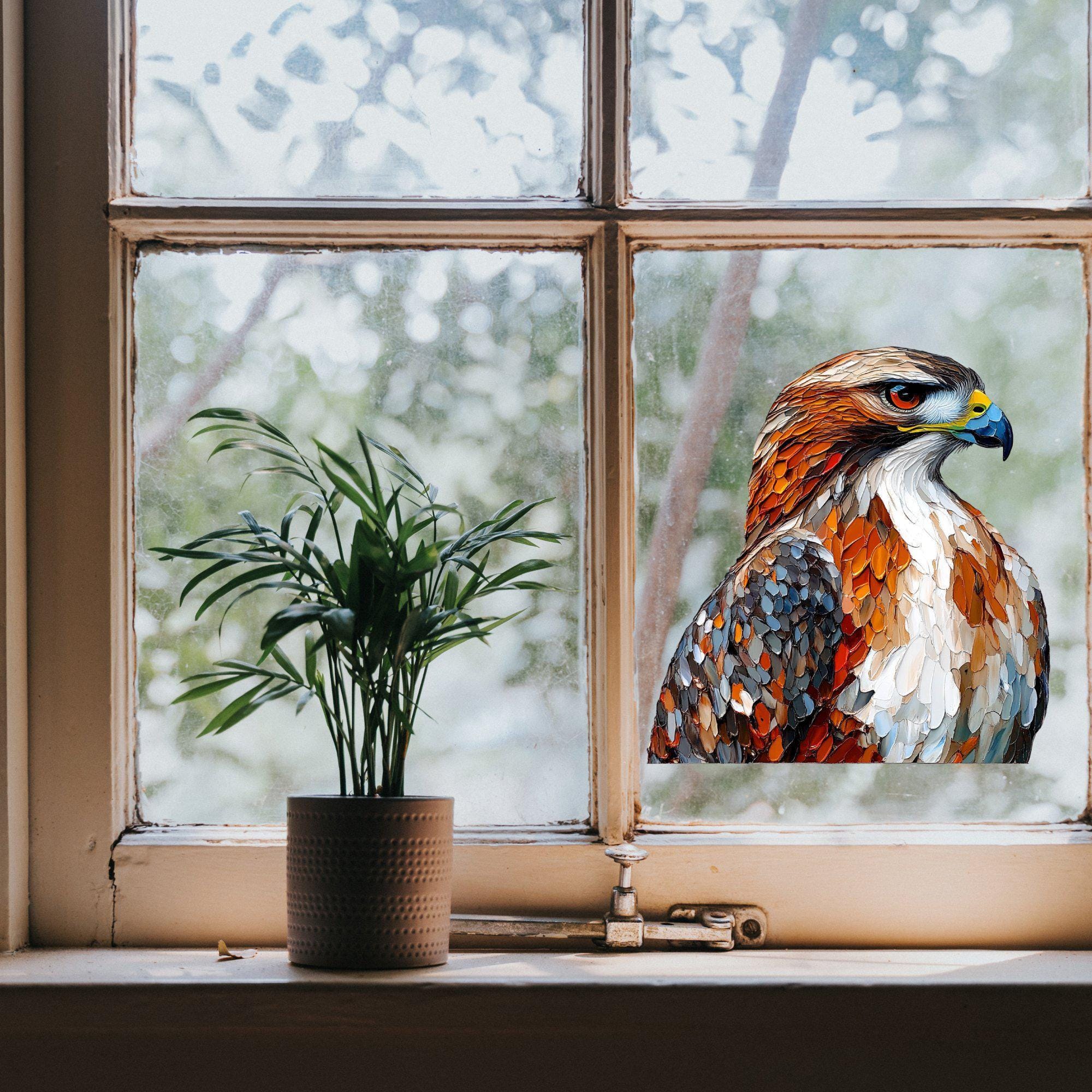 Red-tailed Hawk Window Cling Sticker Decal Window Film Gift for Bird ...