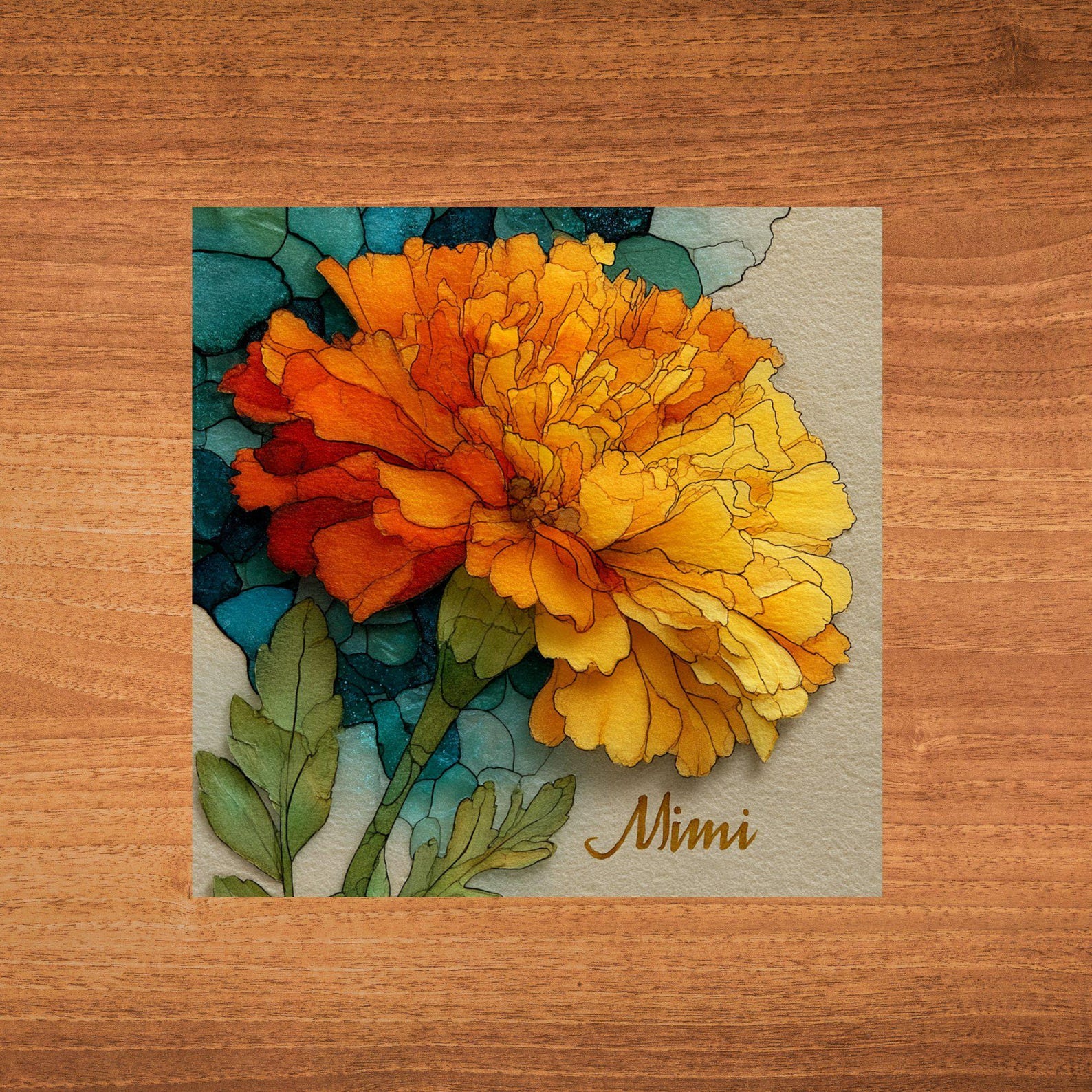 Mom October Marigold Ceramic Art Tile Customized With Birth Month ...