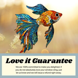 Guppy Stained Glass Window Cling Window Sticker Decal - No Adhesive ...