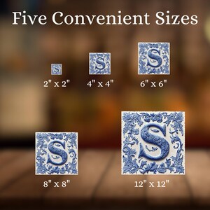 S Letter Monogram Ceramic Art Tile Grandmillennial Style Decor Home Art ...