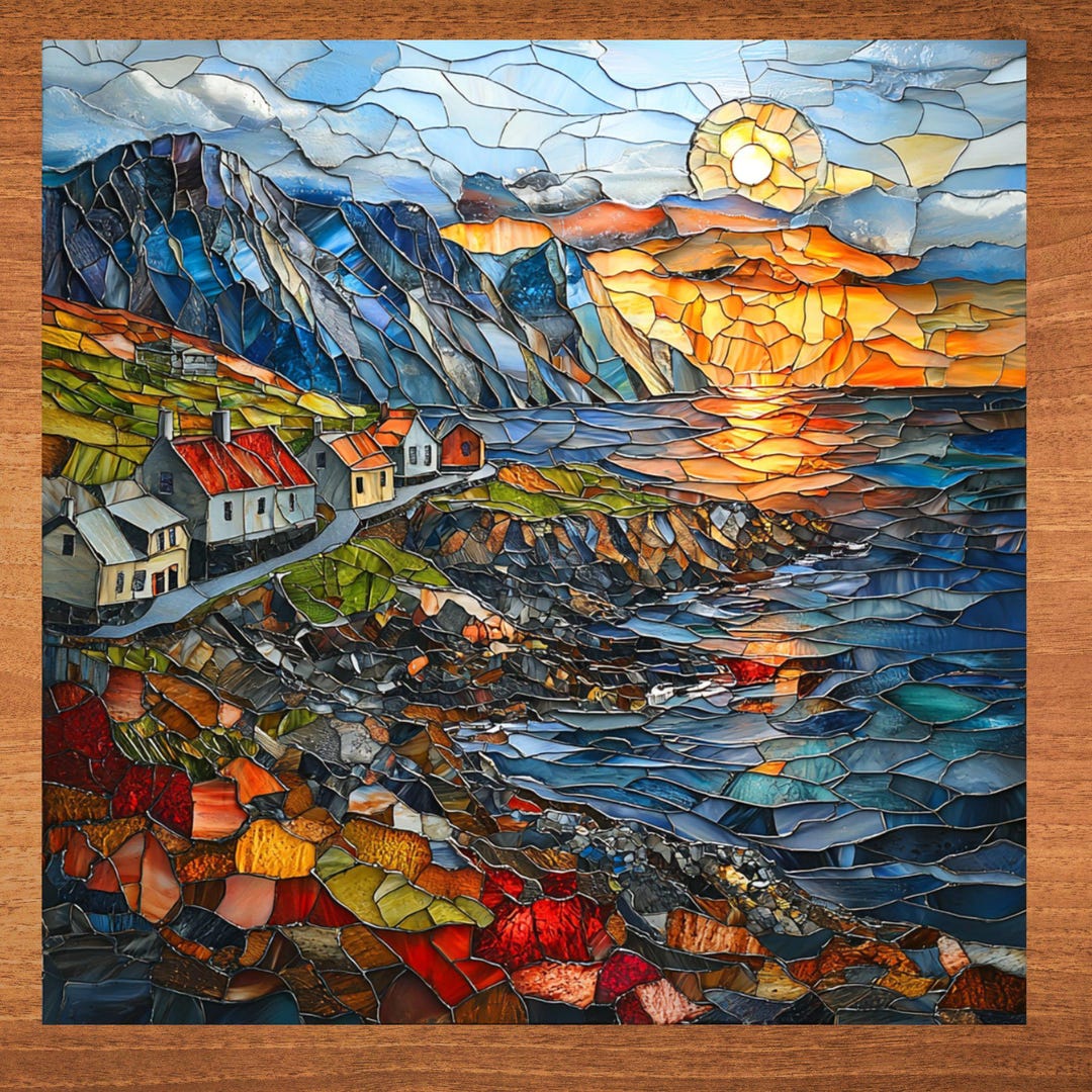 Faroe Islands Ceramic Tile Art Decor for Bookshelf Book Nook Wall Art ...