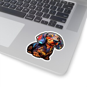 Dachshund Sticker Doxie Sticker Stained Glass Look Wiener Dog Decal ...