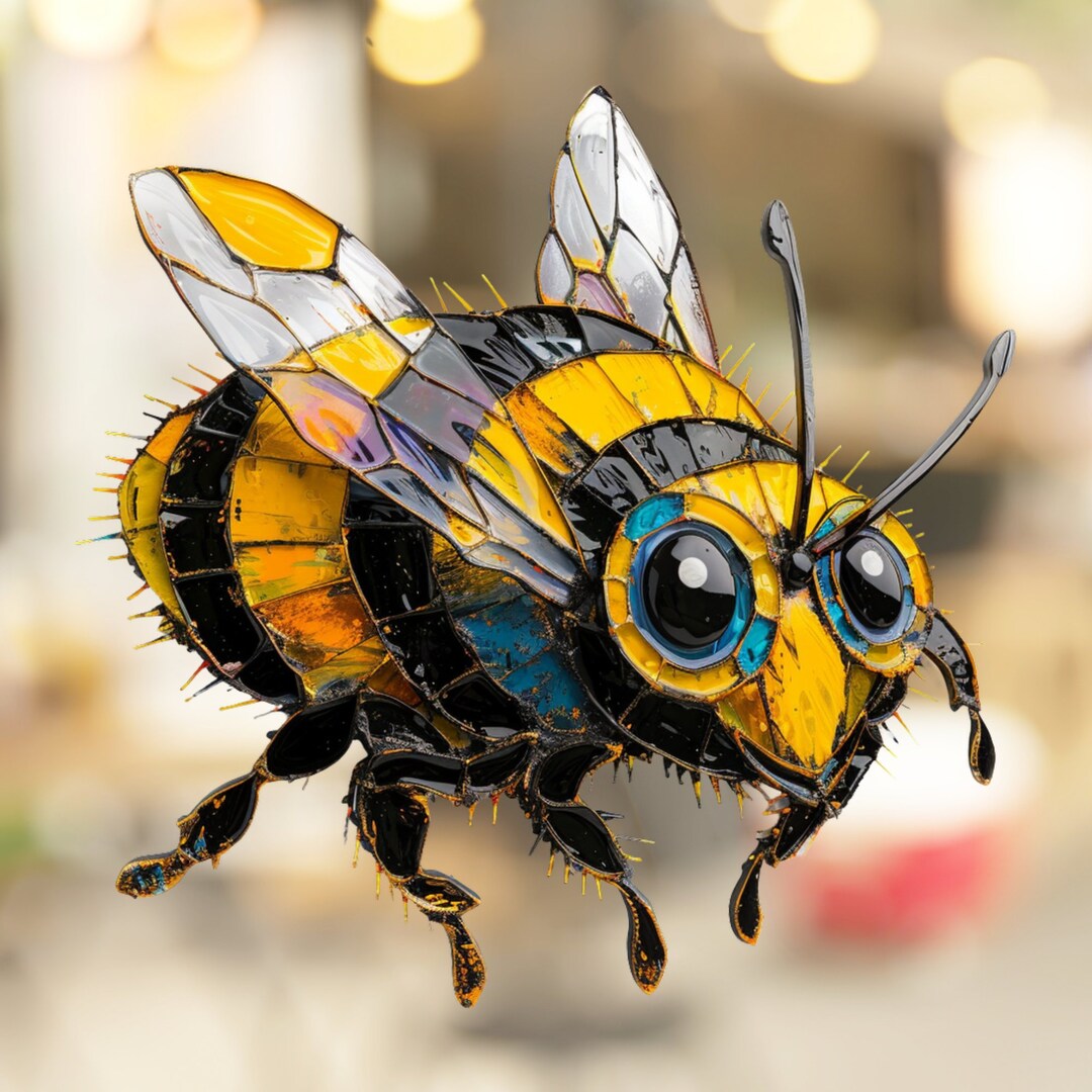 Bumblebee Stained Glass Window Cling Sticker Decal Vinyl Window Film ...