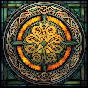 Enchanting Celtic Pattern Stained Glass Window Cling – Available in ...
