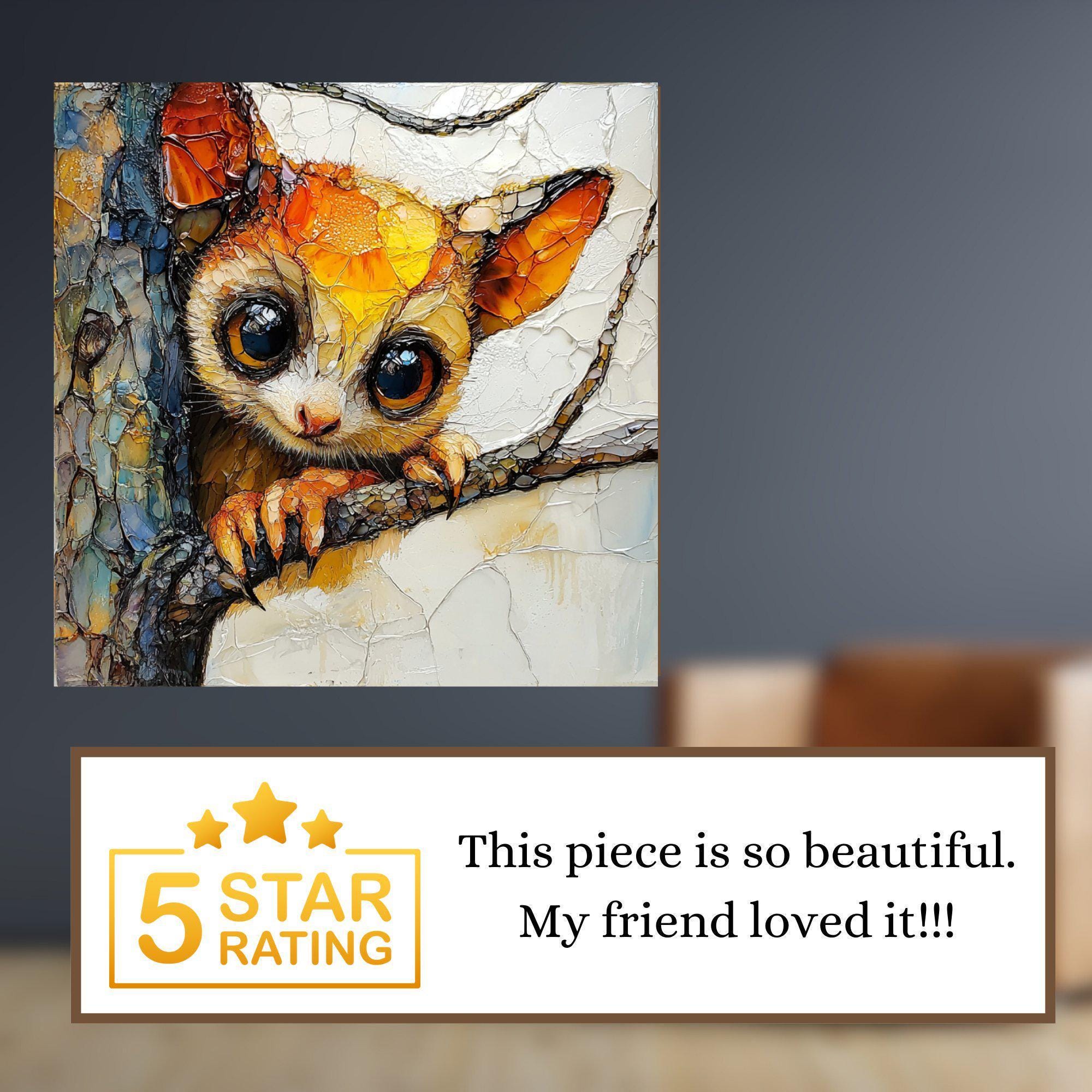 Bushbaby Inf Adorable Ceramic Art Tile Bookshelf Art for Bookish Book ...