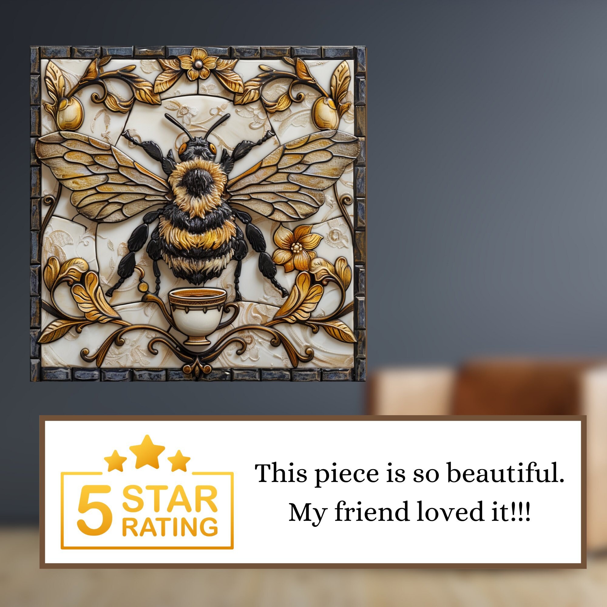 Bumblebee of Symmetry Ceramic Art Tile Decorative Glossy Tile for ...