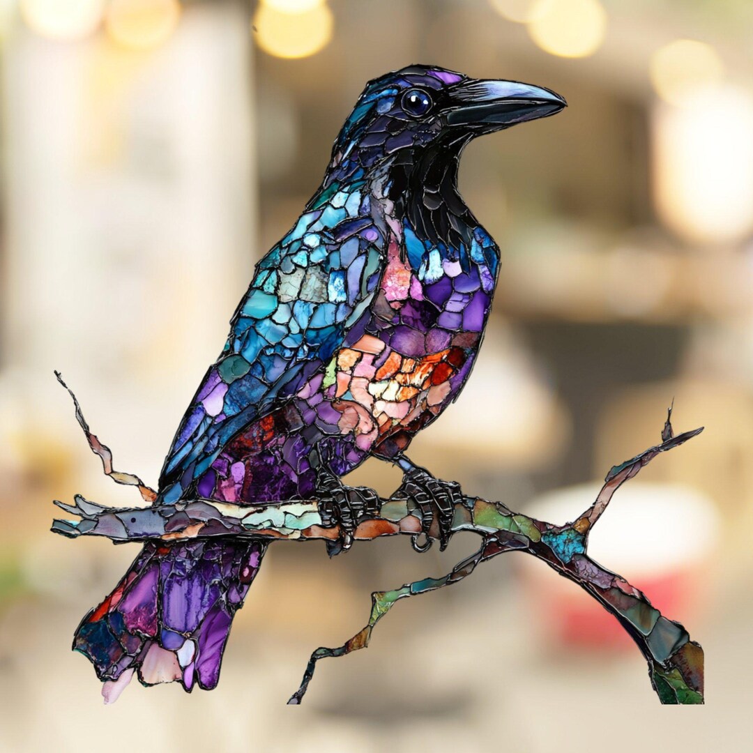 American Crow Bird Window Cling No Adhesive, Easy to Place and Reuse ...