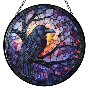 Raven in Tree Suncatcher Window Decor Artful Gift for Mothers Day ...