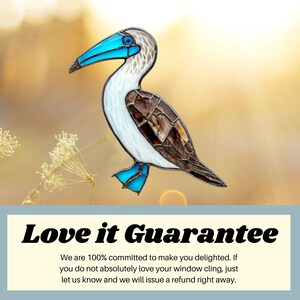 Blue-footed Stained Glass Window Cling Decal Sticker Vinyl Window Film ...