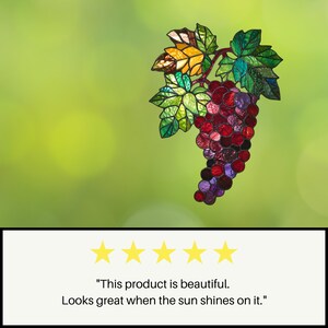 Grapes on the Vine Stained Glass Window Cling Beautiful Flower Window ...