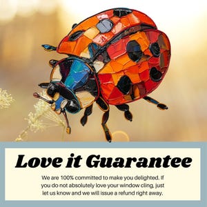 Harlequin Ladybug Adorable Stained Glass Window Cling Sticker Decal ...