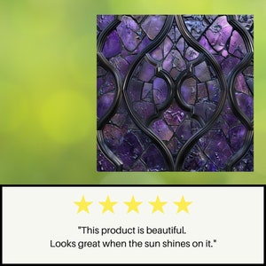 Amethyst Smoke Stained Glass Window Cling Gothic Decor Sticker Decal ...
