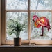 Flamingo Stained Glass Window Cling Decal Sticker Vinyl Window Film ...