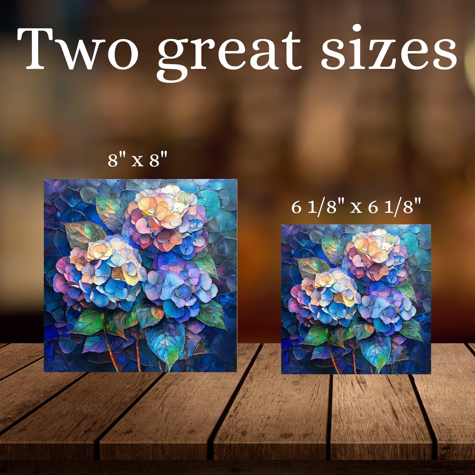 Hydrangea Spring Ceramic Art Tile Decor for Bookshelf Book Nook Wall ...