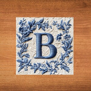 B Letter Monogram Ceramic Art Tile Grandmillennial Style Decor Home Art ...
