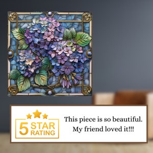 Hydrangea Ceramic Art Tile Art Nouveau Deco Wall Decor Coffee Table ...