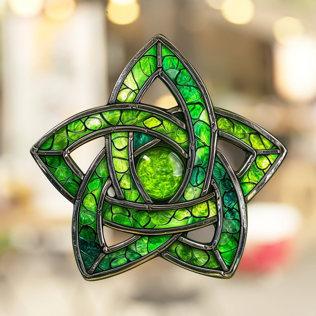 Trinity Knot Stained Glass Window Cling Decal Sticker Vinyl Window Film ...