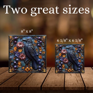 Raven Art Deco Ceramic Art Tile Decorative Glossy Tile for Bookshelf ...