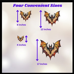 Black Bat With Red Eyes Halloween Stained Glass Look Window Cling Decal ...