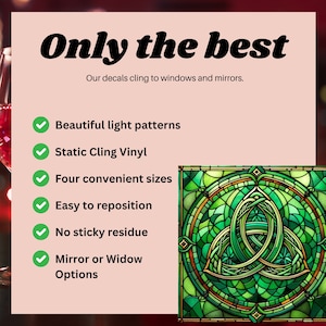 Rich Green Trinity Knot Stained Glass Window Cling to Celebrate Saint ...