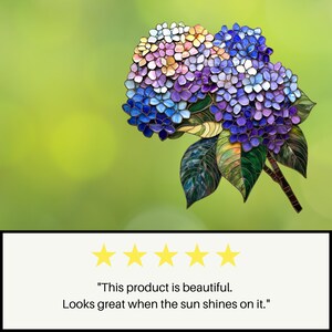 Hydrangea Stained Glass Window Cling Beautiful Flower Window Artwork ...