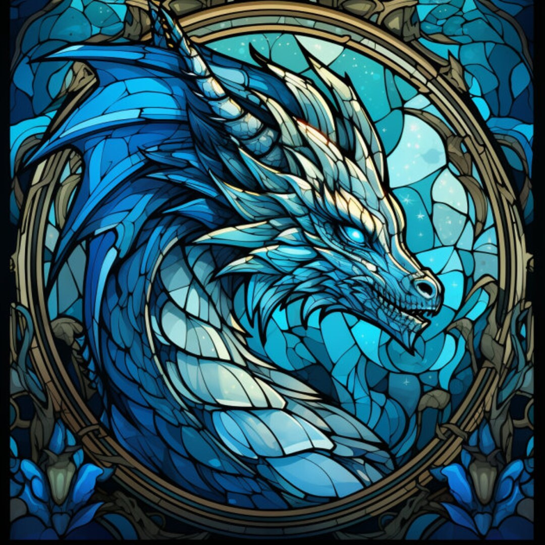 Azure Dragon Stained Glass Window Azure Dragon Window Film Azure Dragon ...