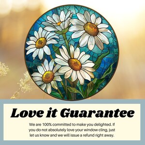 Daisy April Lovely Birth Month Flower Stained Glass Window Cling Decor ...