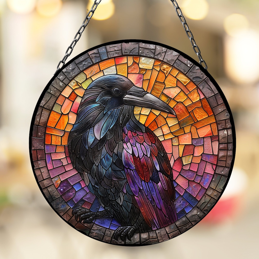 Raven Suncatcher for Window Decor Gift for Mothers Day Birthday Gift ...