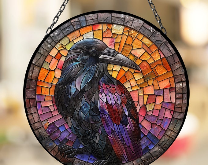 Vampire Bat Peeking Around Corner Halloween Stained Glass Look Window ...