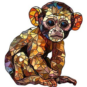 Capuchin Monkey Stained Glass Window Cling Window Sticker Decal - No ...