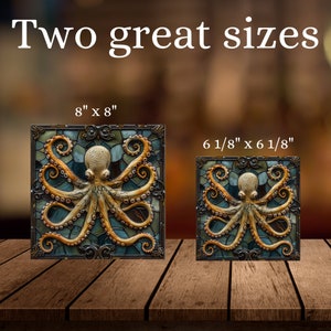 Octopus Art Nouveau Ceramic Art Tile Decorative Glossy Tile for ...