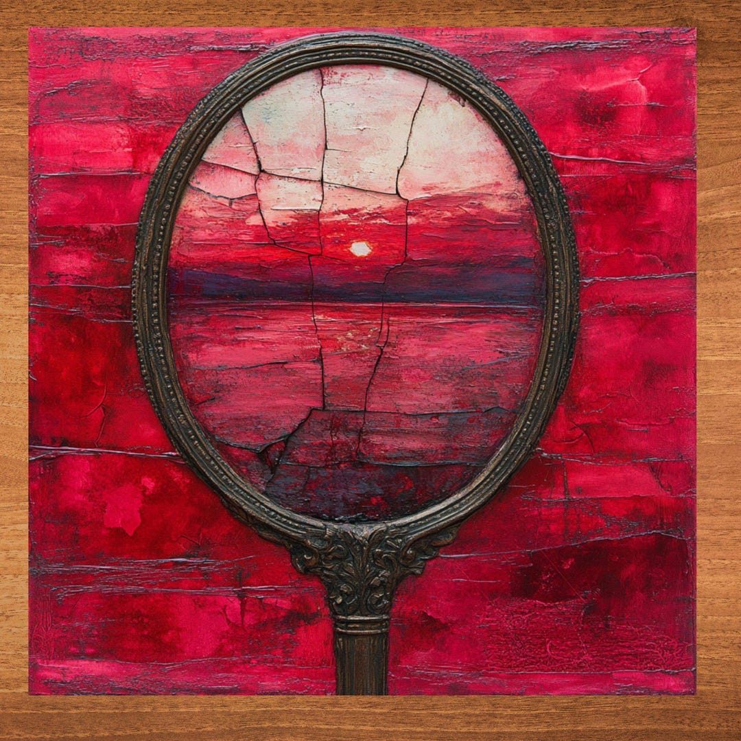 Cracked Mirror Book Nook Ceramic Art Tile Decor for Book Lover ...