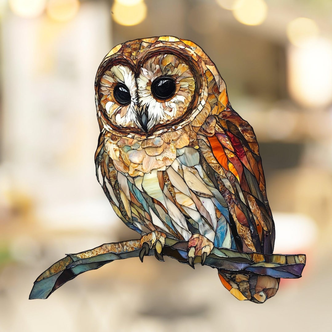 Barred Owl Window Cling Sticker Decal Window Film Gift for Bird Lovers ...