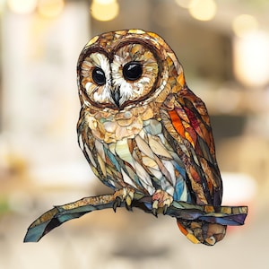 Barred Owl Window Cling Sticker Decal Window Film Gift for Bird Lovers ...