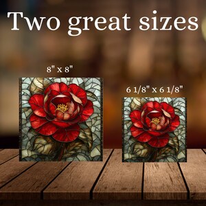 Middlemist Red Camellia Ceramic Tile Art Book Nook Bookshelf Coffee ...